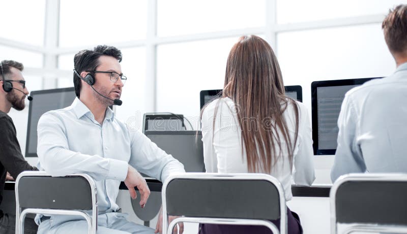 Rear View.operator Communication in the Workplace in the Call Center ...