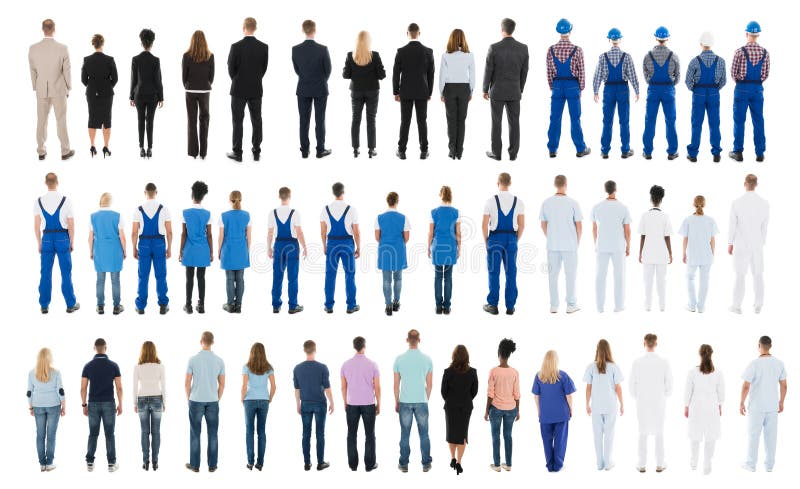 Rear View of People Standing in Row Stock Image - Image of stand, view ...