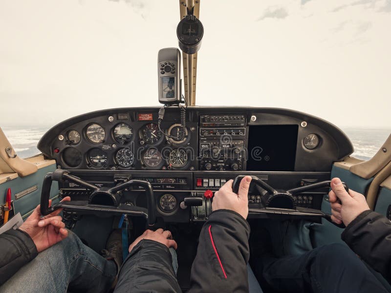 Airplane Control Panel View Stock Image - Image of corporate, airplane ...