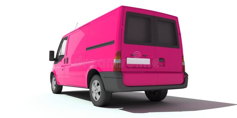 Rear view of pink van stock illustration. Illustration of vehicle ...
