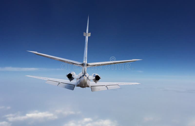 Rear view of a private jet stock image. Image of commercial - 63465543