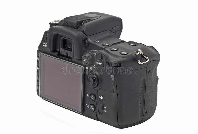Rear View of Professional Dslr Camera Stock Image - Image of dark ...