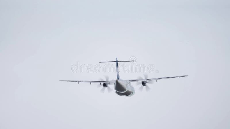Rear View of Propeller Plane Against Clean Sky Stock Footage - Video of ...