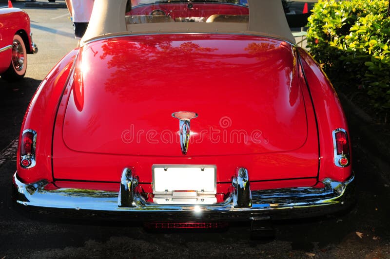 Rear View of Red Luxury Car Stock Photo - Image of outside, fashioned ...