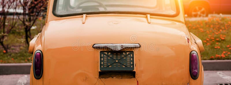 Rear view retro car stock photo. Image of technology - 303270408
