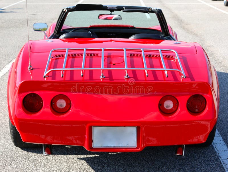 Rear View of 1970 S Model Red Antique Corvette Editorial Photography ...