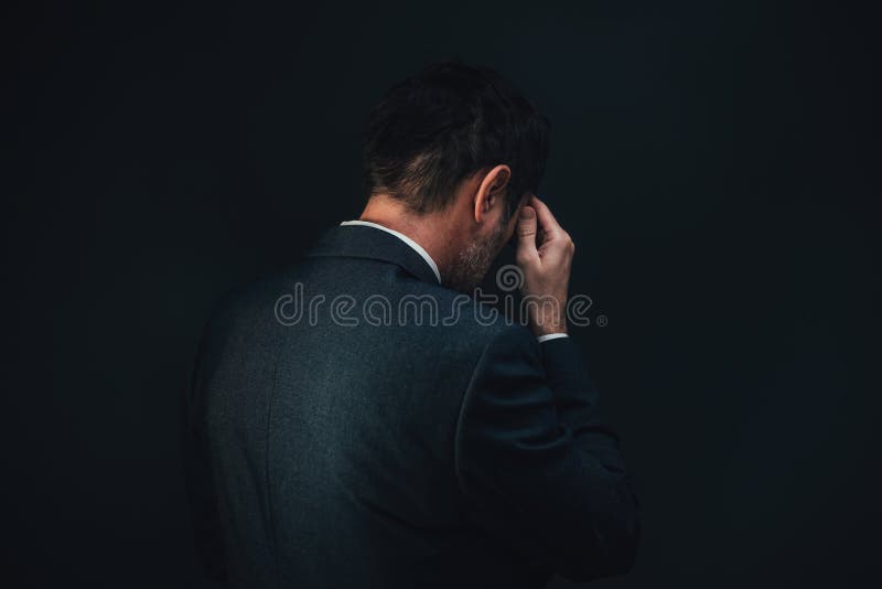 Rear View of Sad Depressed Businessman Stock Photo - Image of failure ...
