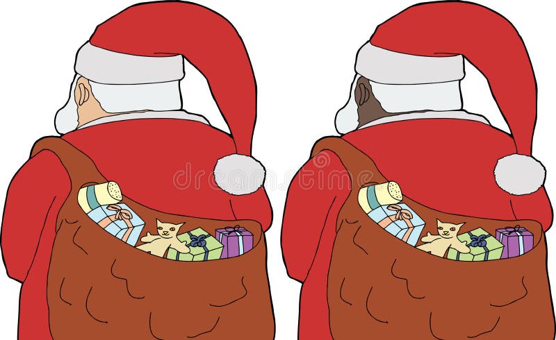 Rear View Santa Claus stock vector. Illustration of asian - 34351510