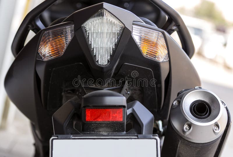 Rear View of Scooter stock image. Image of system, taillights - 75084149