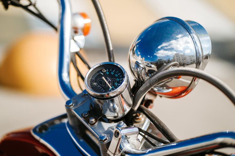 Rear View from Seat of Scooter or Motor Bike. Stock Image - Image of ...