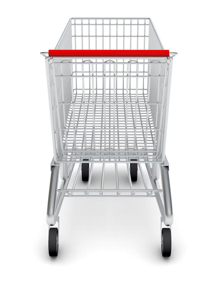 Shopping Cart with Wheels, Top View Stock Illustration - Illustration ...
