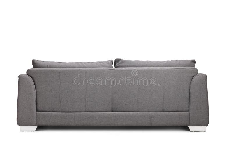 Rear View Shot of a Grey Sofa Stock Image - Image of clipping, seat ...