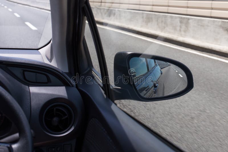 Rear View of Side Mirror Car Stock Image - Image of road, outside ...