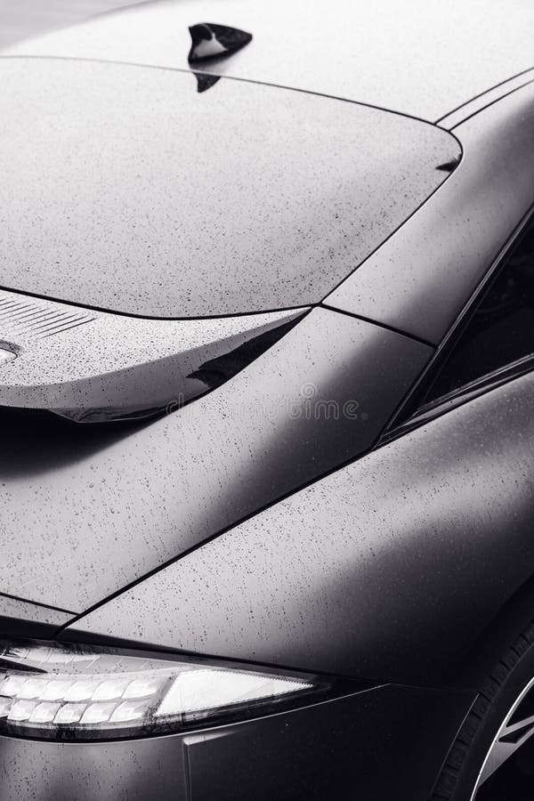 Rear View of Sleek Modern Sports Car Stock Image - Image of drive, fast ...
