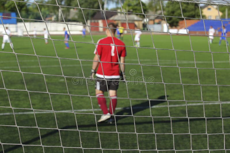 Rear View of Soccer Goalkeeper Stock Image - Image of soccer, field ...