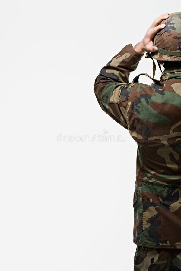 Rear view of soldier stock image. Image of camouflage - 62558325