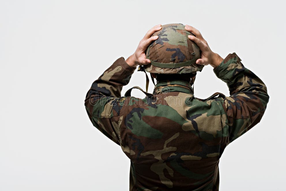 Rear view of a soldier stock image. Image of cutout, bravery - 62558909