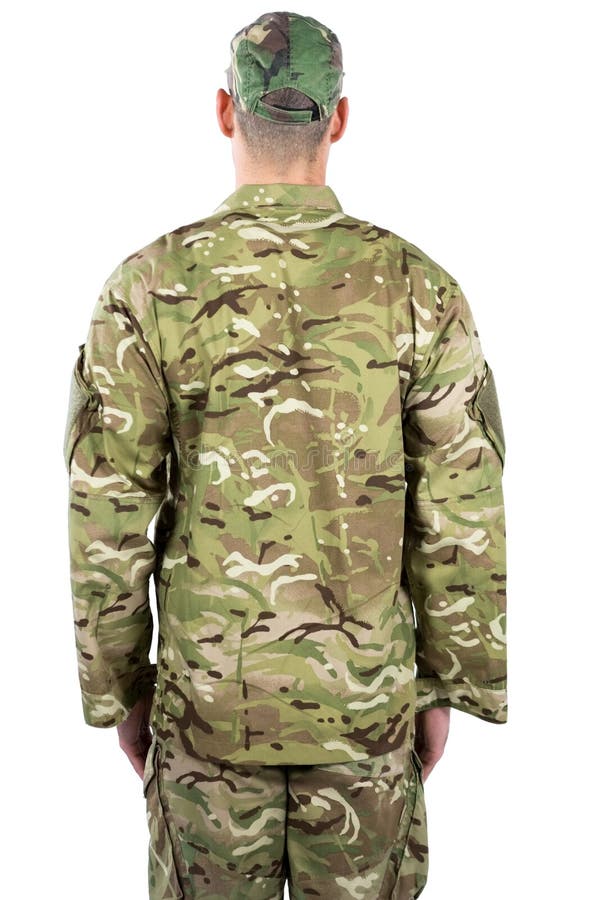 Rear View of Soldier Standing Stock Image - Image of sergeant ...