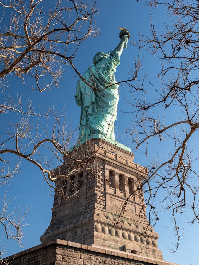 Rear View of the Statue of Liberty and Its Basement in New York ...