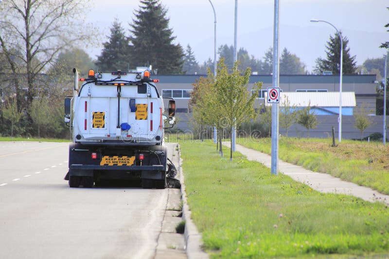 Rear View of Street Sweeper Stock Photo - Image of road, machine: 45218722