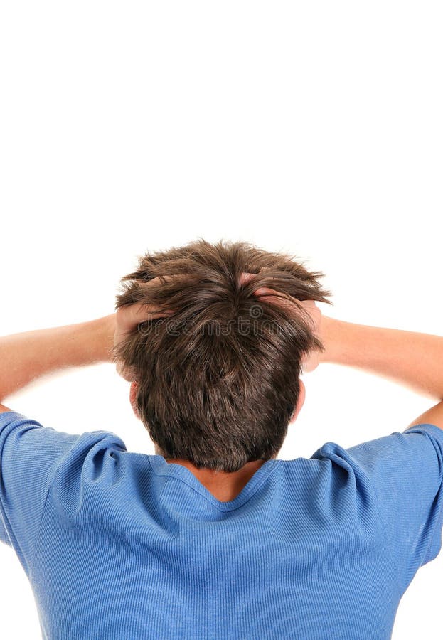 Man Rear View stock image. Image of adult, brown, background - 222318369