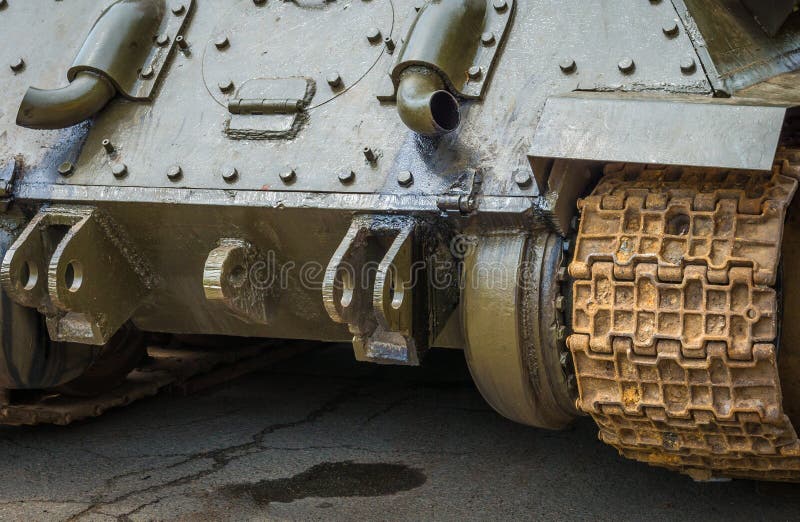 Rear view of the tank. stock photo. Image of forces, caterpillar - 45285646