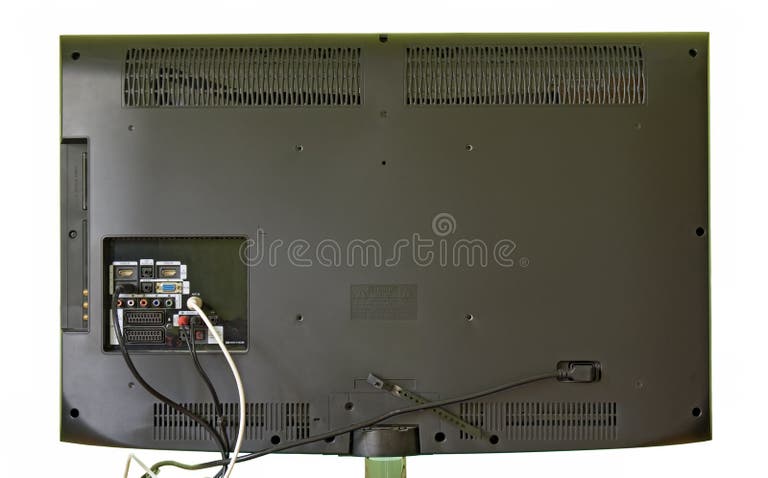 The Rear View of a Television Stock Image - Image of flat, conector ...