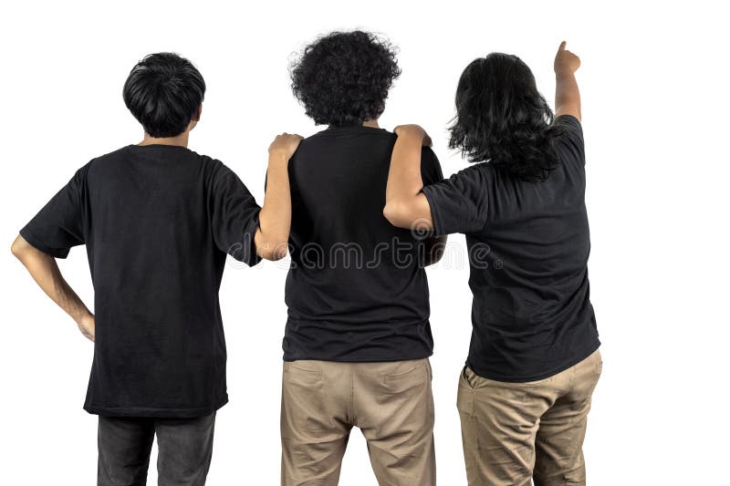 Rear View of Three Men Standing Stock Photo - Image of celebration ...
