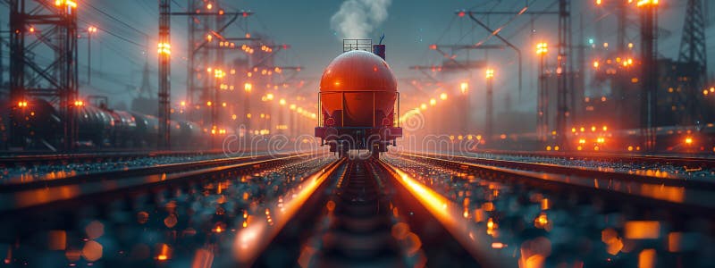 Rear View of a Train Wagon Transporting Liquid or Gas Commodities ...