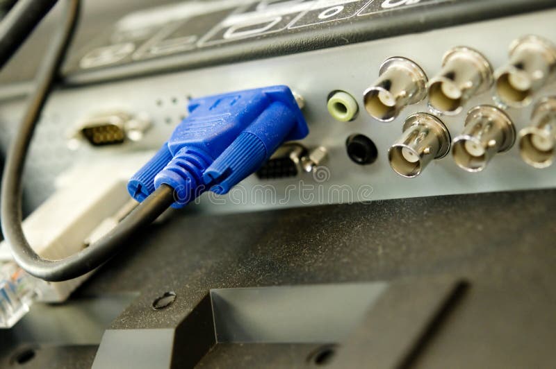 Rear view of TV hooks up stock photo. Image of connect - 10911920