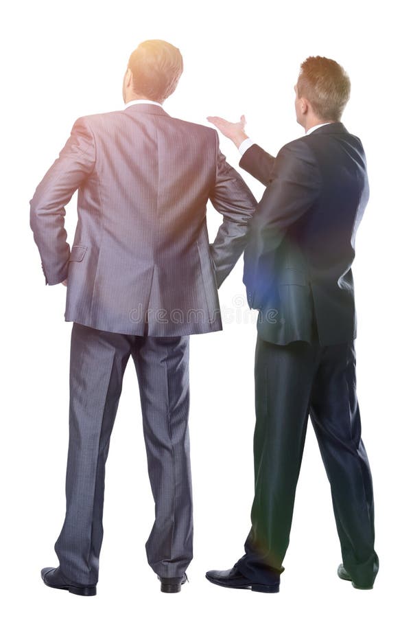 Rear View Two Businessmen Pointing Forward Stock Photos - Free ...