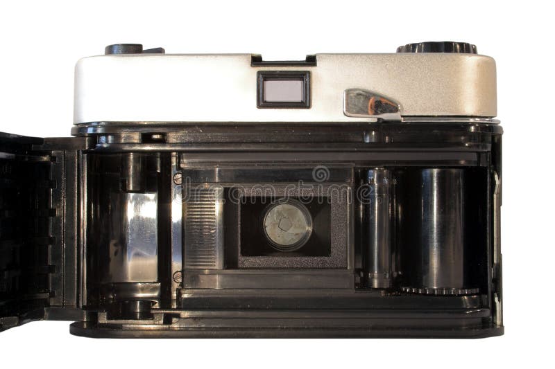 Rear View of Vintage Film Camera Stock Photo - Image of black, point ...