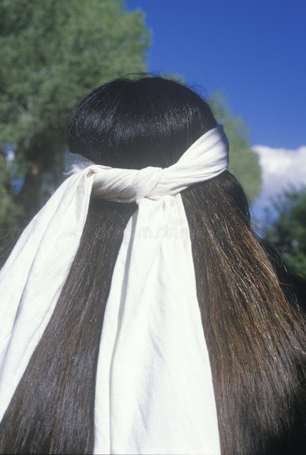 The Rear View of a White Head Band on a Native American Cherokee Stock ...