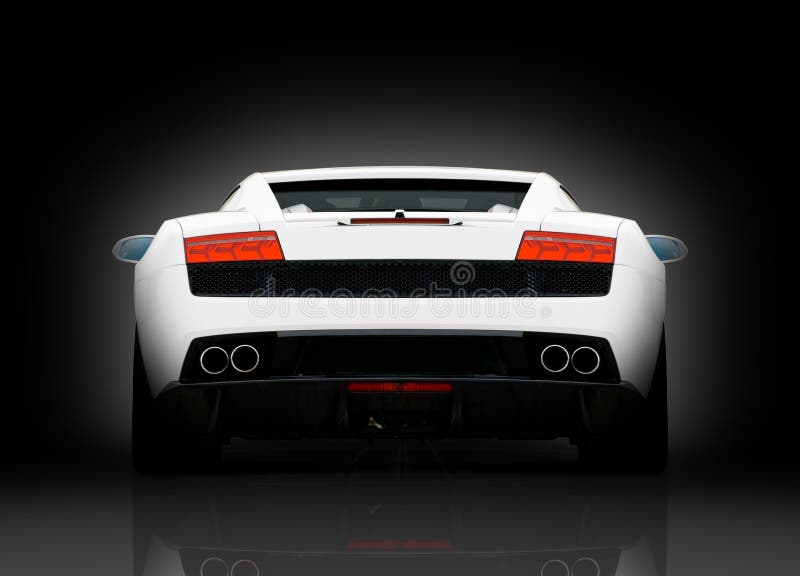Rear View of White Supercar Stock Photo - Image of fast, shape: 6941856