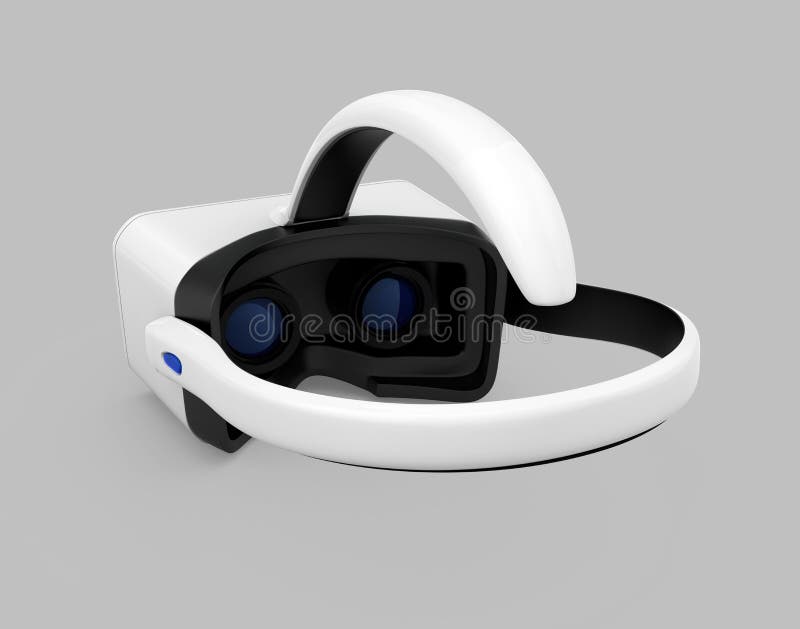 White VR Headset Isolated on Gray Background. Stock Photo - Image of ...