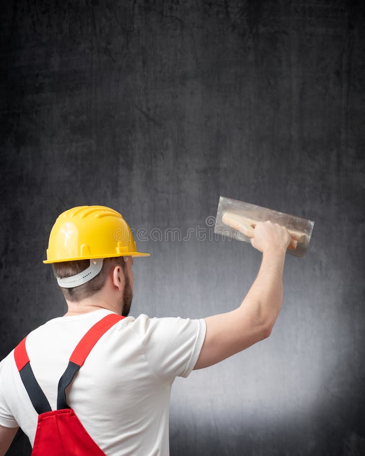 Plastering a Wall stock photo. Image of construction - 24260236