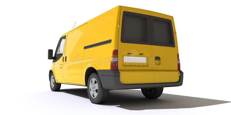 Rear view of yellow van stock illustration. Illustration of yellow ...