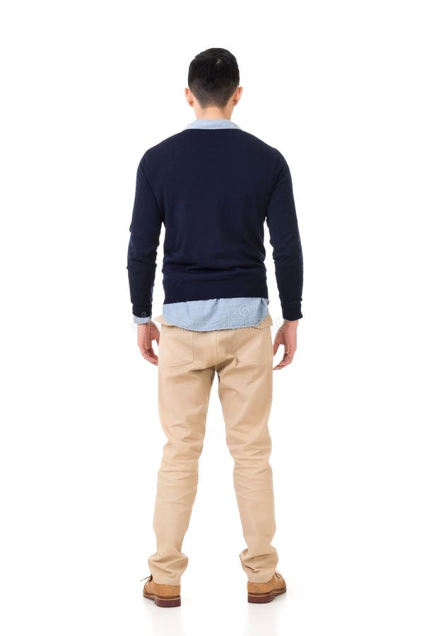 Back View of Young Chinese Man in Cheongsam Suit Stock Photo - Image of ...