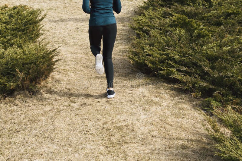 Rear View of Young Female Running Stock Image - Image of living, person ...