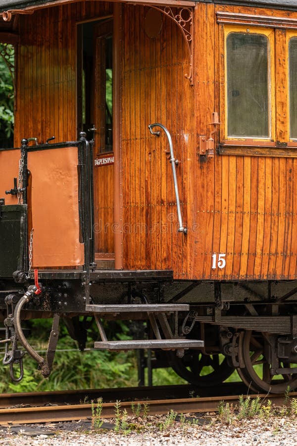 Rear of a Vintage Wooden Train Carrriage.. Stock Image - Image of ...