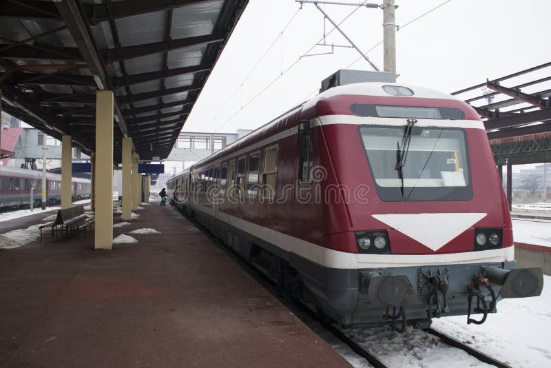 Rear wagon of a train stock photo. Image of train, cold - 84598174