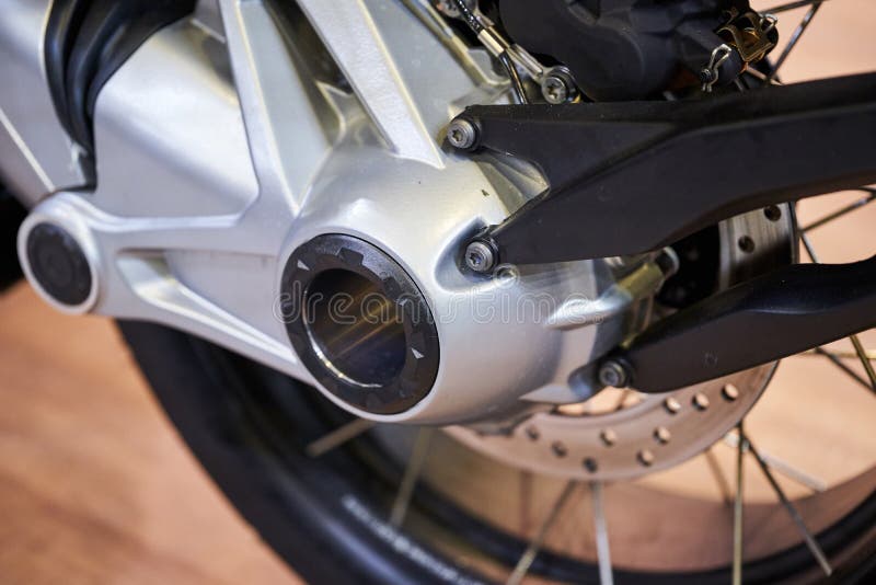 The Rear Wheel of a Modern Motorcycle Stock Image - Image of brake ...