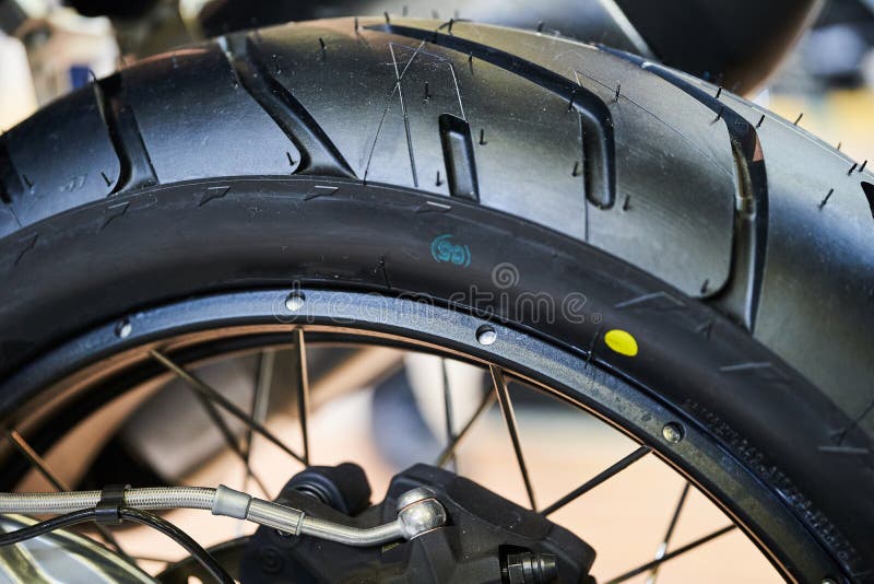 The Rear Wheel of a Modern Motorcycle Stock Photo - Image of race, disc ...