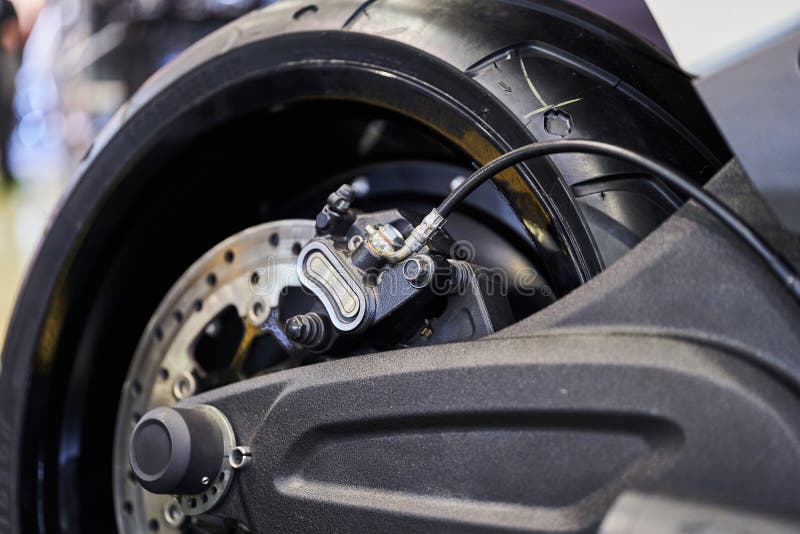 The Rear Wheel of a Modern Motorcycle Stock Image - Image of bike ...