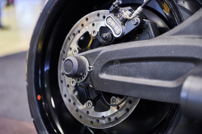 The Rear Wheel of a Modern Motorcycle Stock Image - Image of cycle ...