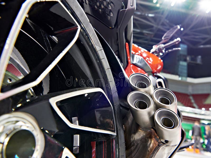 Rear Wheel Electric Motorcycle with Engine Inside Stock Photo - Image ...