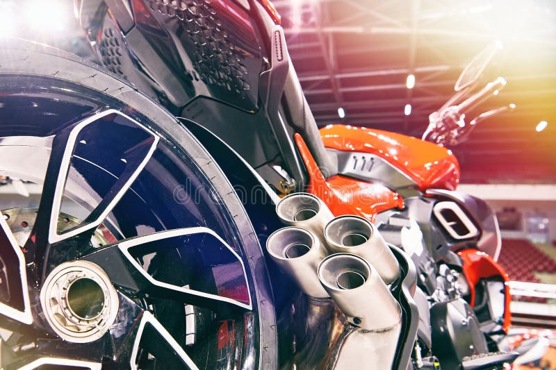 Rear Wheel Electric Motorcycle with Engine Inside Stock Photo - Image ...