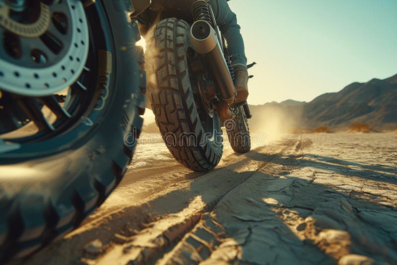 The Rear Wheel on a Motorcycle. Ride Concept Stock Illustration ...