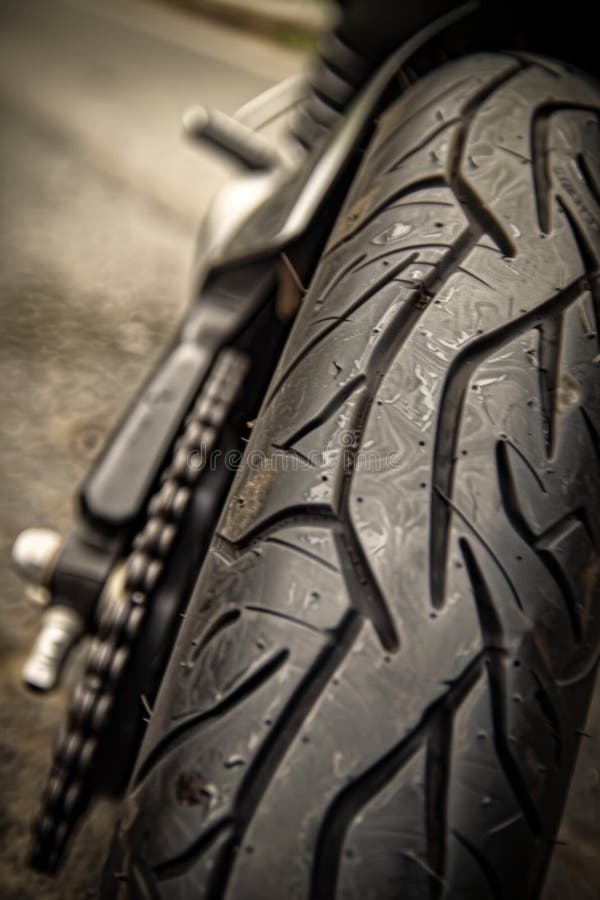 The Rear Wheel on a Motorcycle. Ride Concept Stock Image - Image of ...