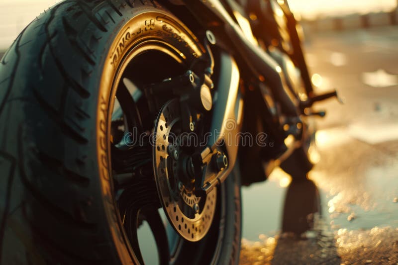 The Rear Wheel on a Motorcycle. Ride Concept Stock Image - Image of ...